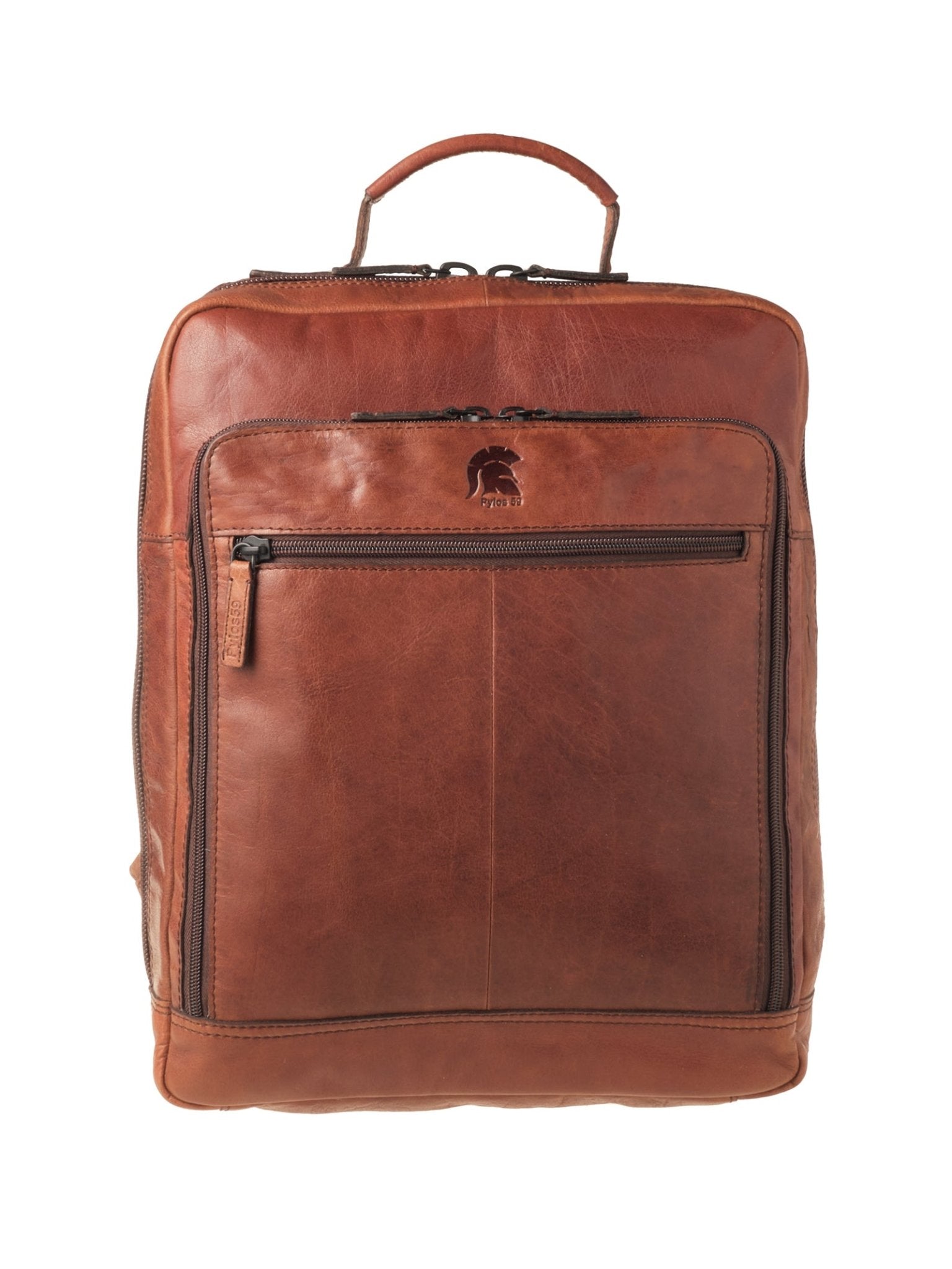 Brown Leather Laptop Backpack Denver for men 14'' | Pylos59 Durable ...